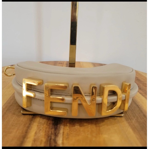 Fendi | Bags | Fendi Fendigraphy Bag Leather Nano Beige Gold | Poshmark